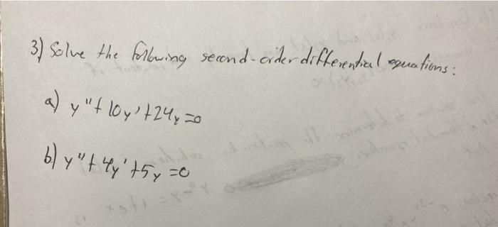 Solved 3) Solve the following second-order differential | Chegg.com