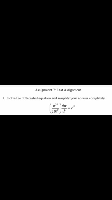 Solved Assignment 7: Last Assignment 1. Solve the | Chegg.com