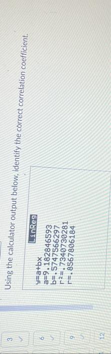 Solved Using the calculator output below, identify the | Chegg.com