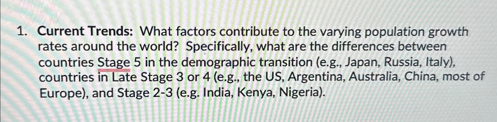 Solved Current Trends: What factors contribute to the | Chegg.com