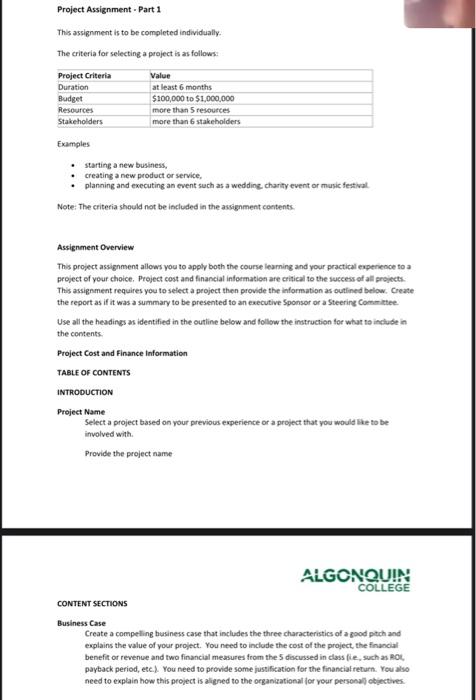 Solved Project Assignment - Part 1 This assignment is to be | Chegg.com
