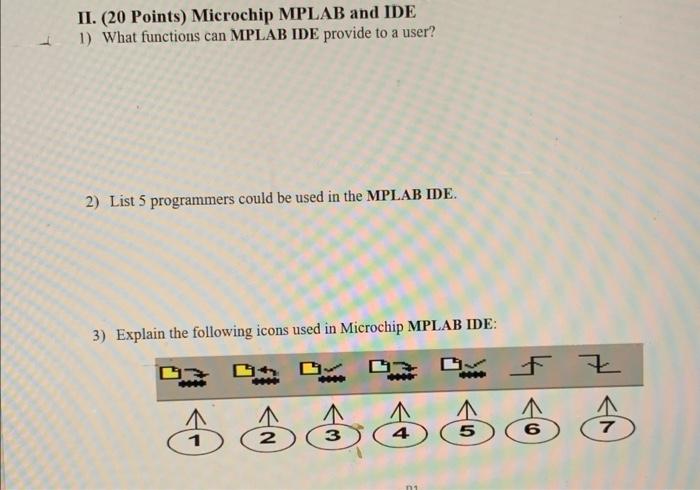 II. (20 Points) Microchip MPLAB and IDE 1) What | Chegg.com