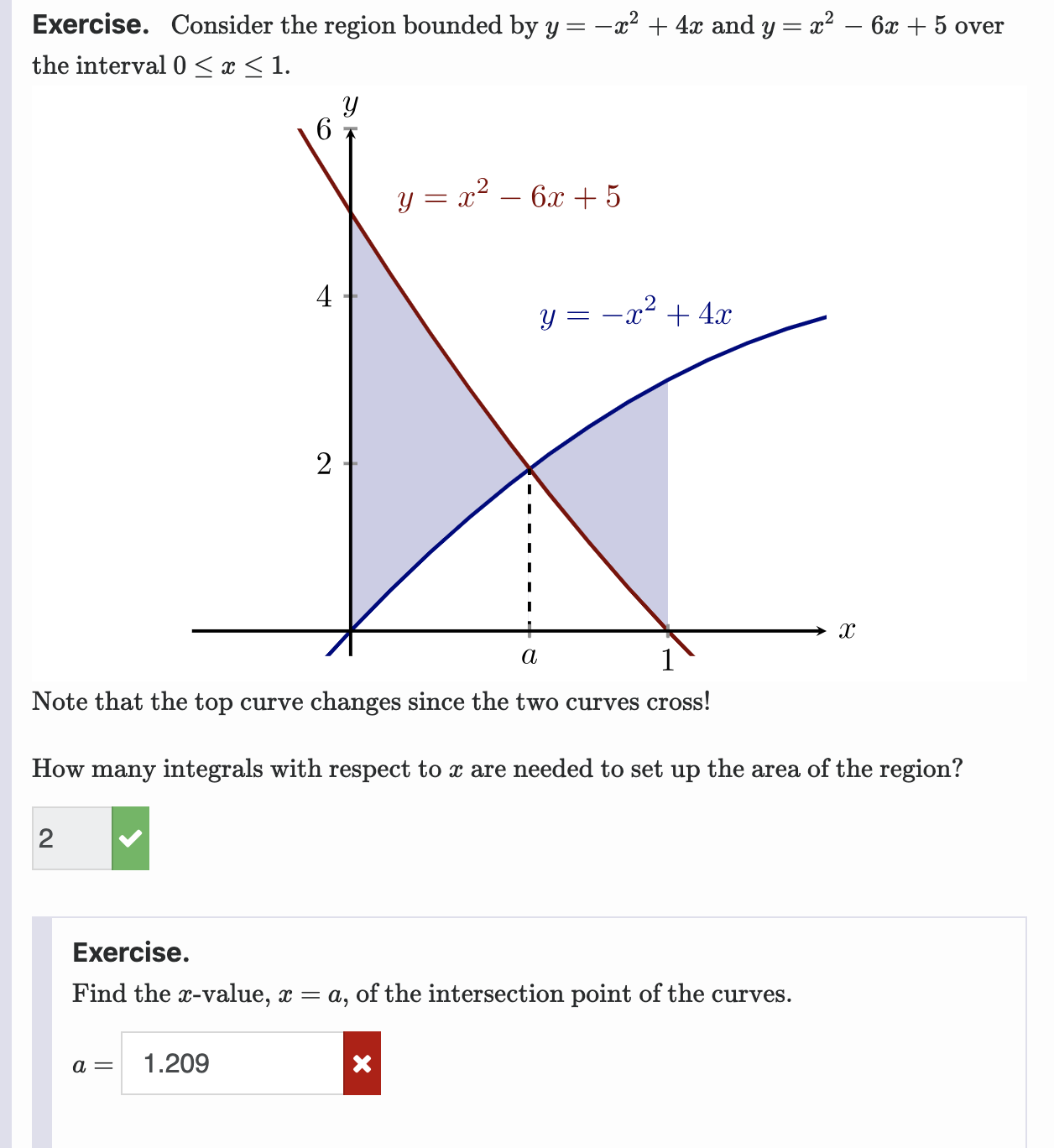 Solved Exercise.Set up a sum of integrals with respect to x | Chegg.com