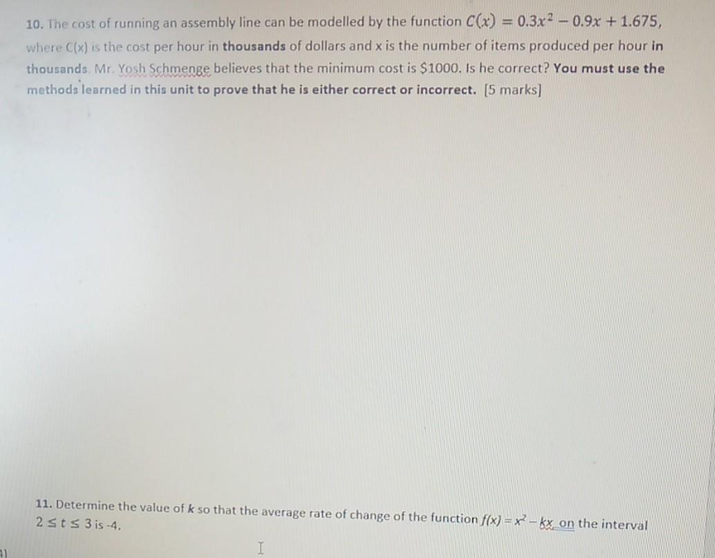 Solved 7. Calculate the average rate of change for the | Chegg.com
