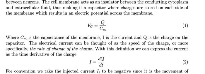 Solved Figure 3: Circuit diagram for capacitor membrane, ion | Chegg.com