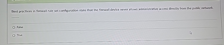 Solved Best practices in firewall rule set configuration | Chegg.com