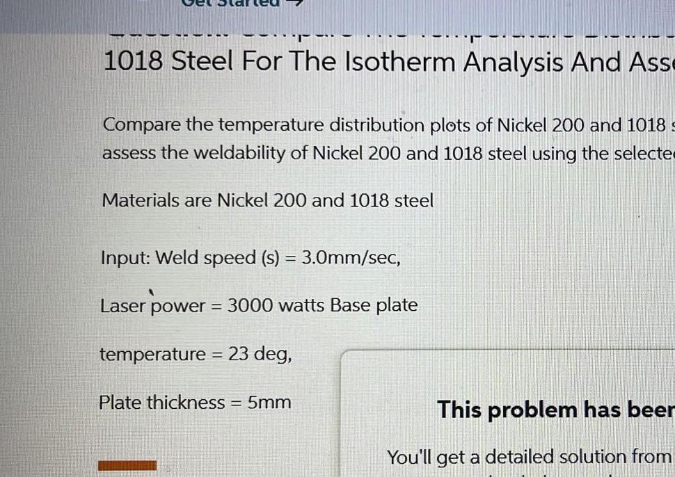 Compare the temperature distribution plots of Nickel | Chegg.com
