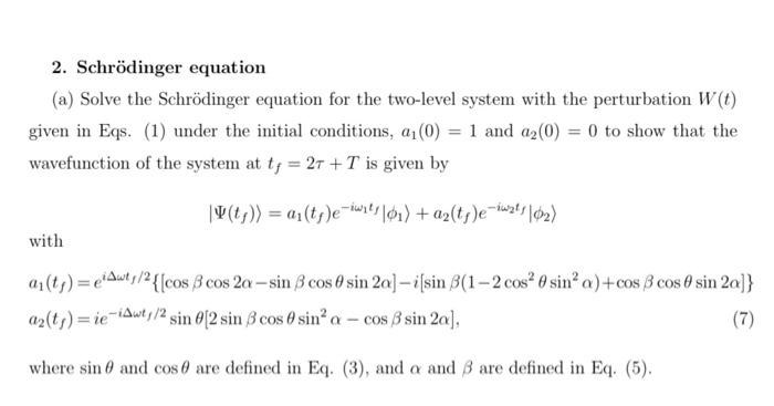 A two-level atom consists of ∣ϕ1 and ∣ϕ2 with a | Chegg.com