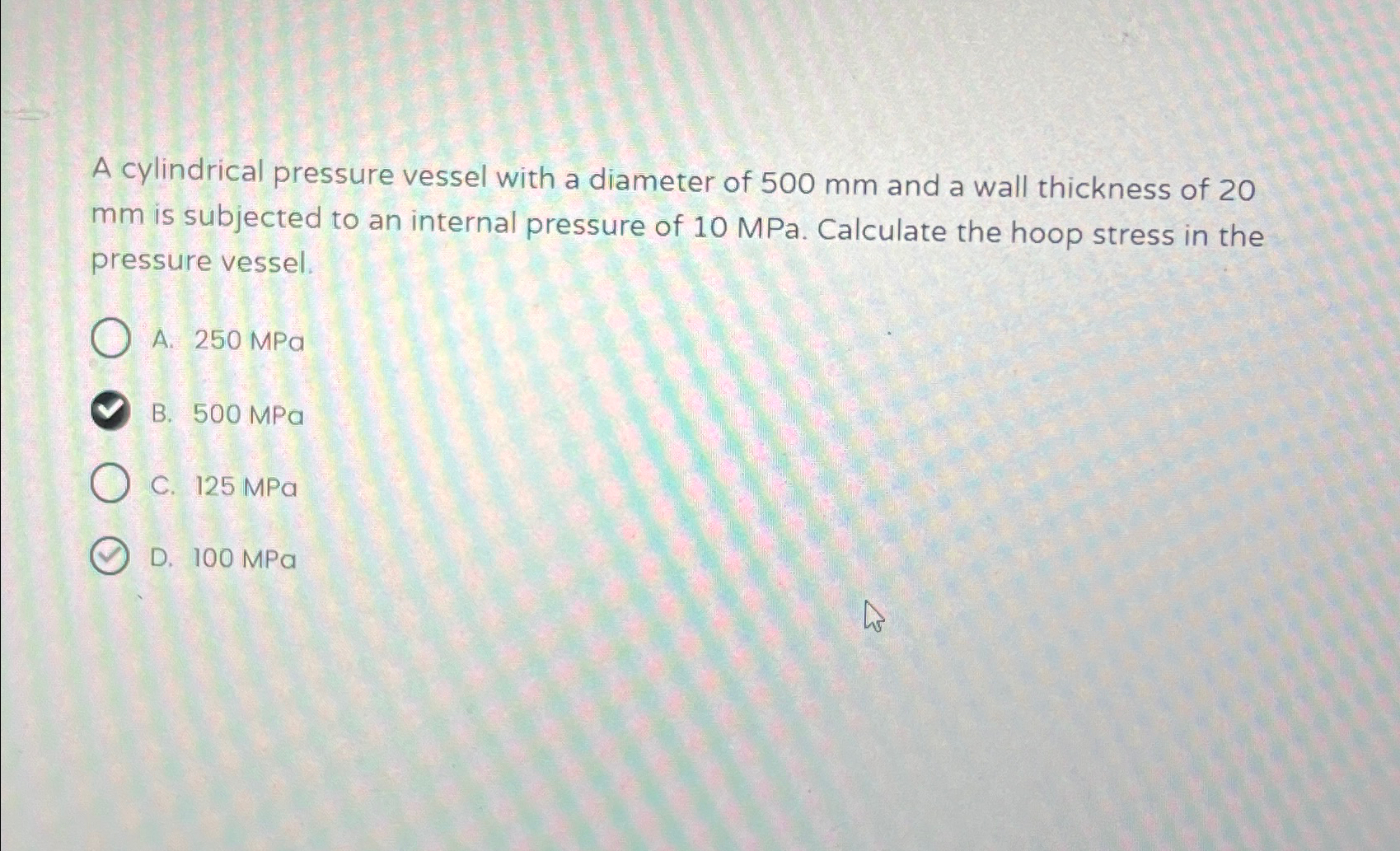 Solved A cylindrical pressure vessel with a diameter of | Chegg.com