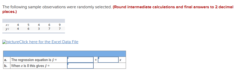 Solved The following sample observations were randomly | Chegg.com