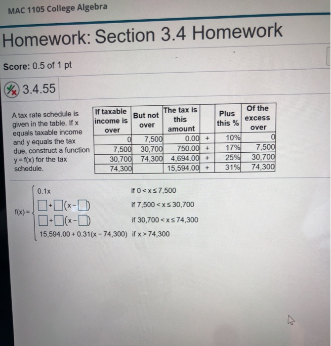 Solved MAC 1105 College Algebra Homework: Section 3.4 | Chegg.com