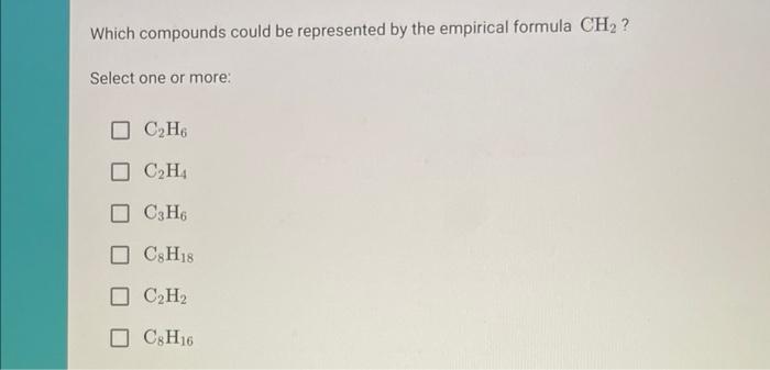 Solved Which compounds could be represented by the empirical | Chegg.com