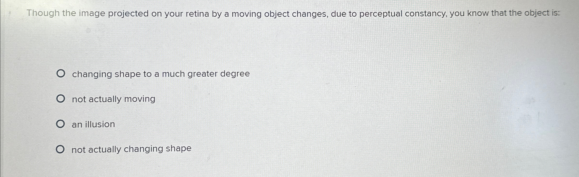 Solved Though the image projected on your retina by a moving | Chegg.com