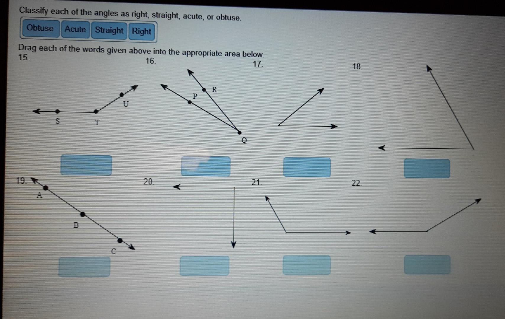 Solved Classify each of the angles as right, straight, | Chegg.com
