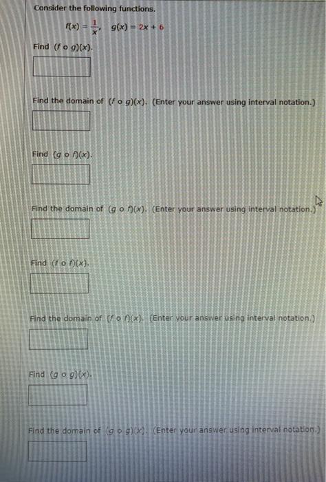 Solved Consider the following functions. Rx) = g(x) = 2x + 6 | Chegg.com