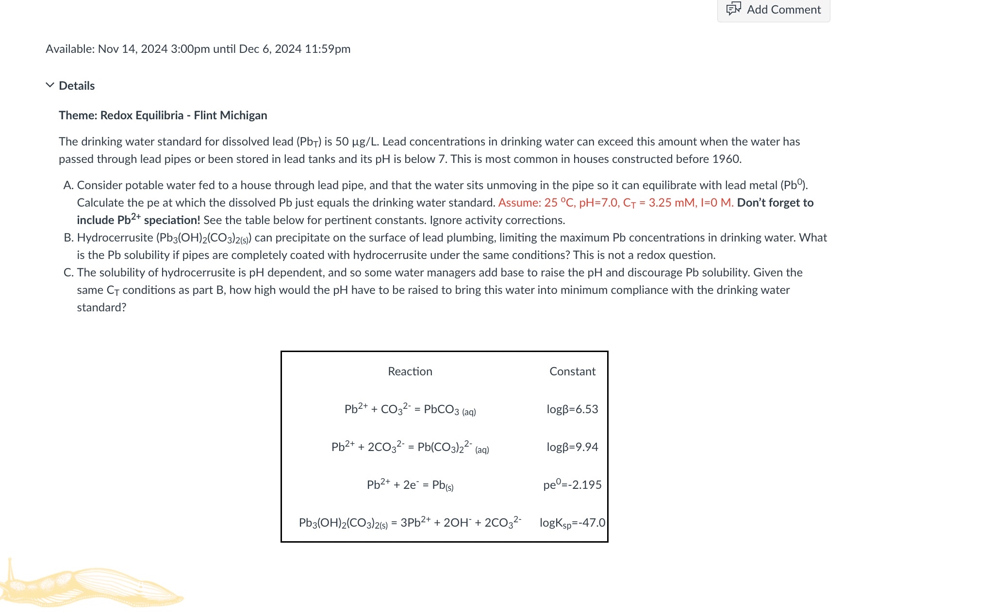 Solved Add CommentAvailable: Nov 14, 2024 3:00pm until Dec | Chegg.com