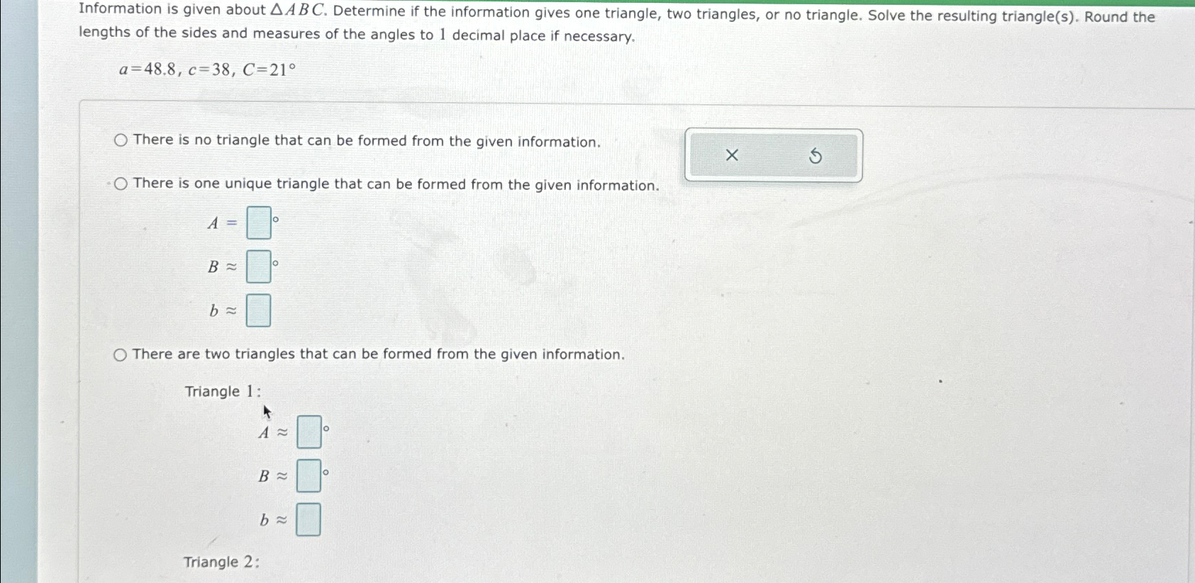 Solved Information is given about ????ABC. ﻿Determine if the | Chegg.com