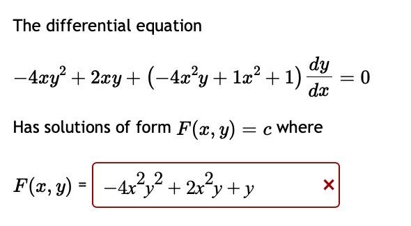 Solved The differential equation | Chegg.com