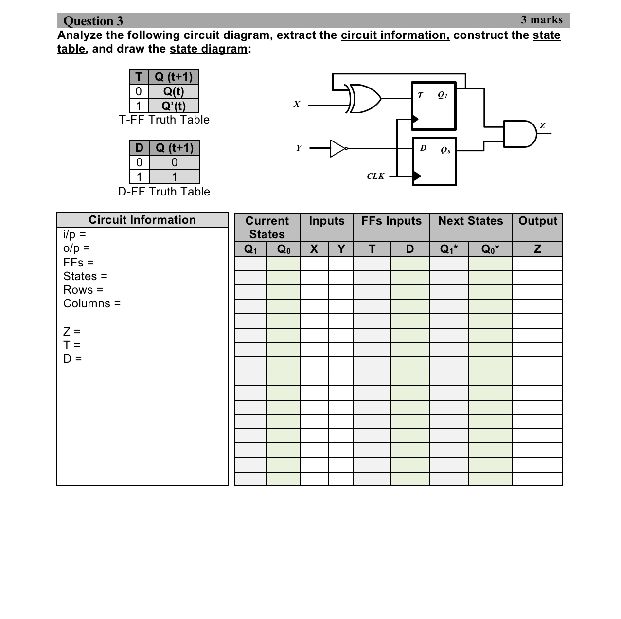 Solved Question 33 ﻿marksAnalyze the following circuit | Chegg.com