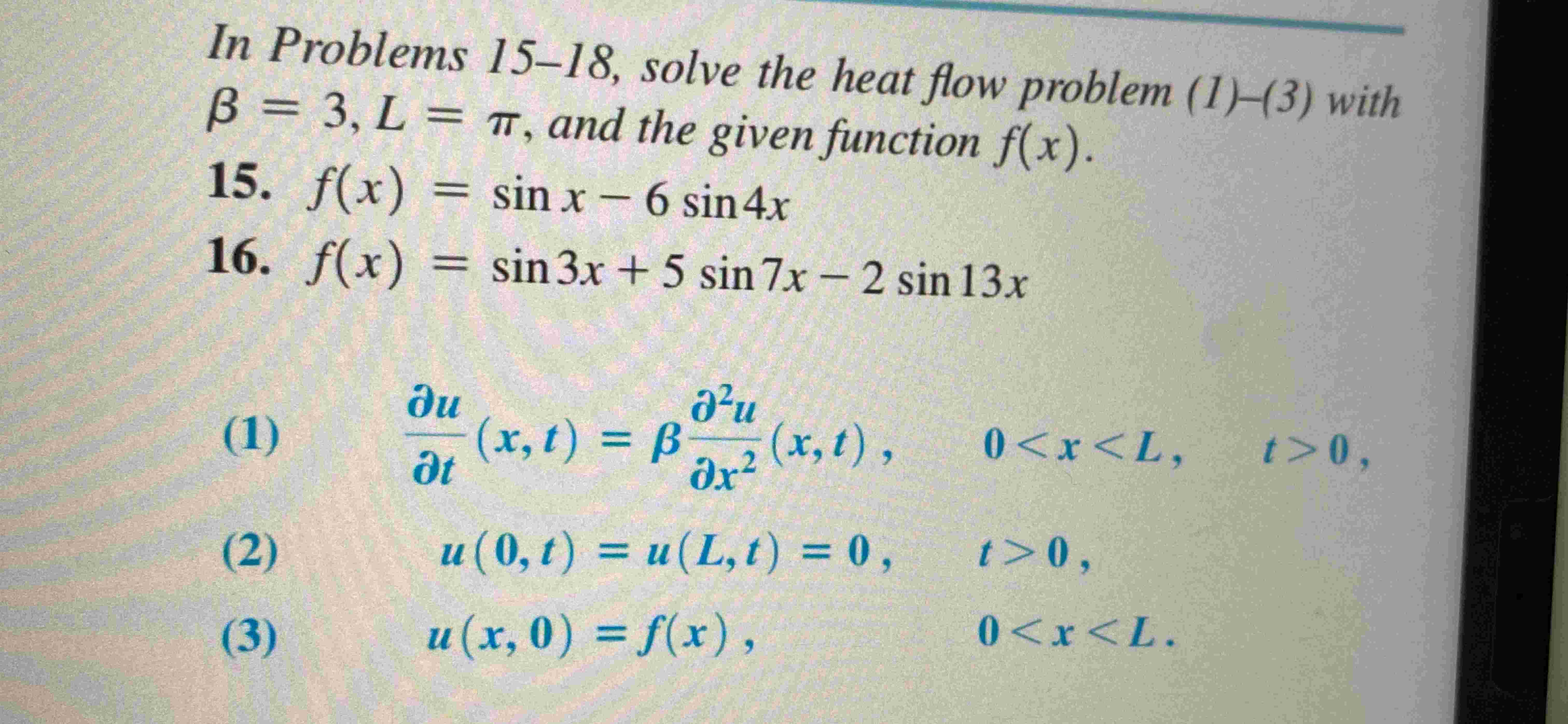 Solved In ﻿Problems 15-18, ﻿solve the heat flow problem | Chegg.com