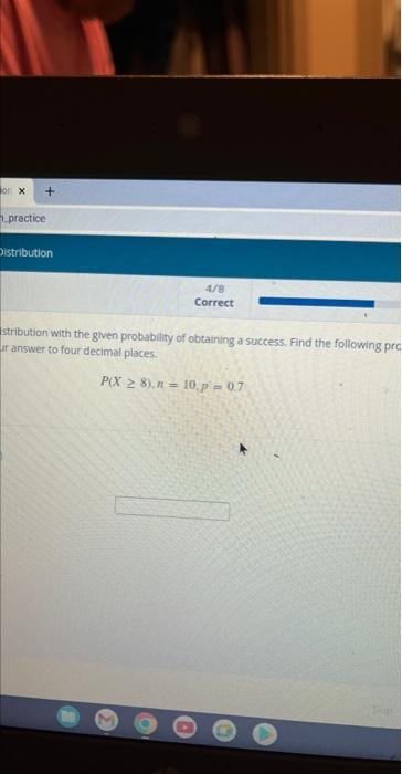 Solved tribution with the given probability of obtaining a | Chegg.com