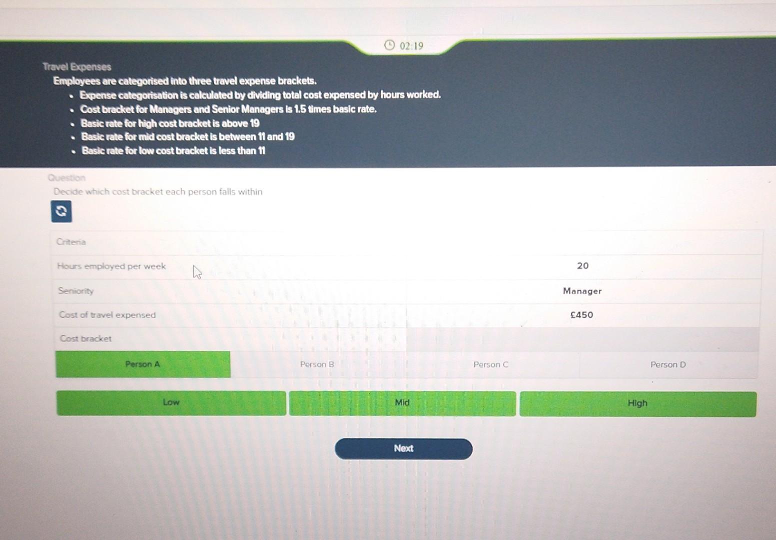 Travel Expenses Employees are categorised into three | Chegg.com