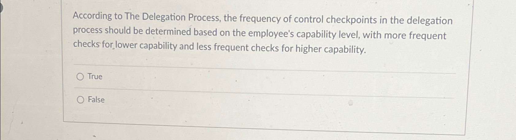 Solved According to The Delegation Process, the frequency of | Chegg.com