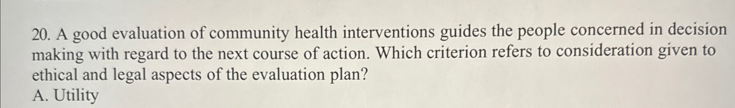 Solved A good evaluation of community health interventions | Chegg.com