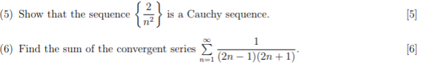 Solved (5) Show that the sequence {n22} is a Cauchy | Chegg.com