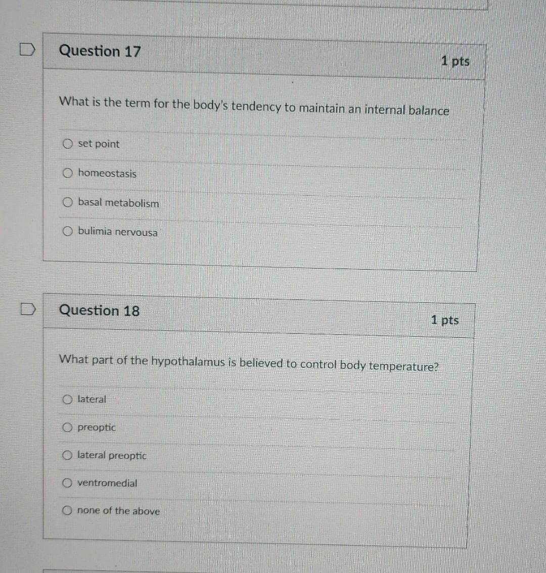 Solved What is the term for the body's tendency to maintain | Chegg.com