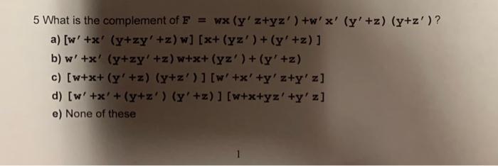 Solved 5 What is the complement of | Chegg.com