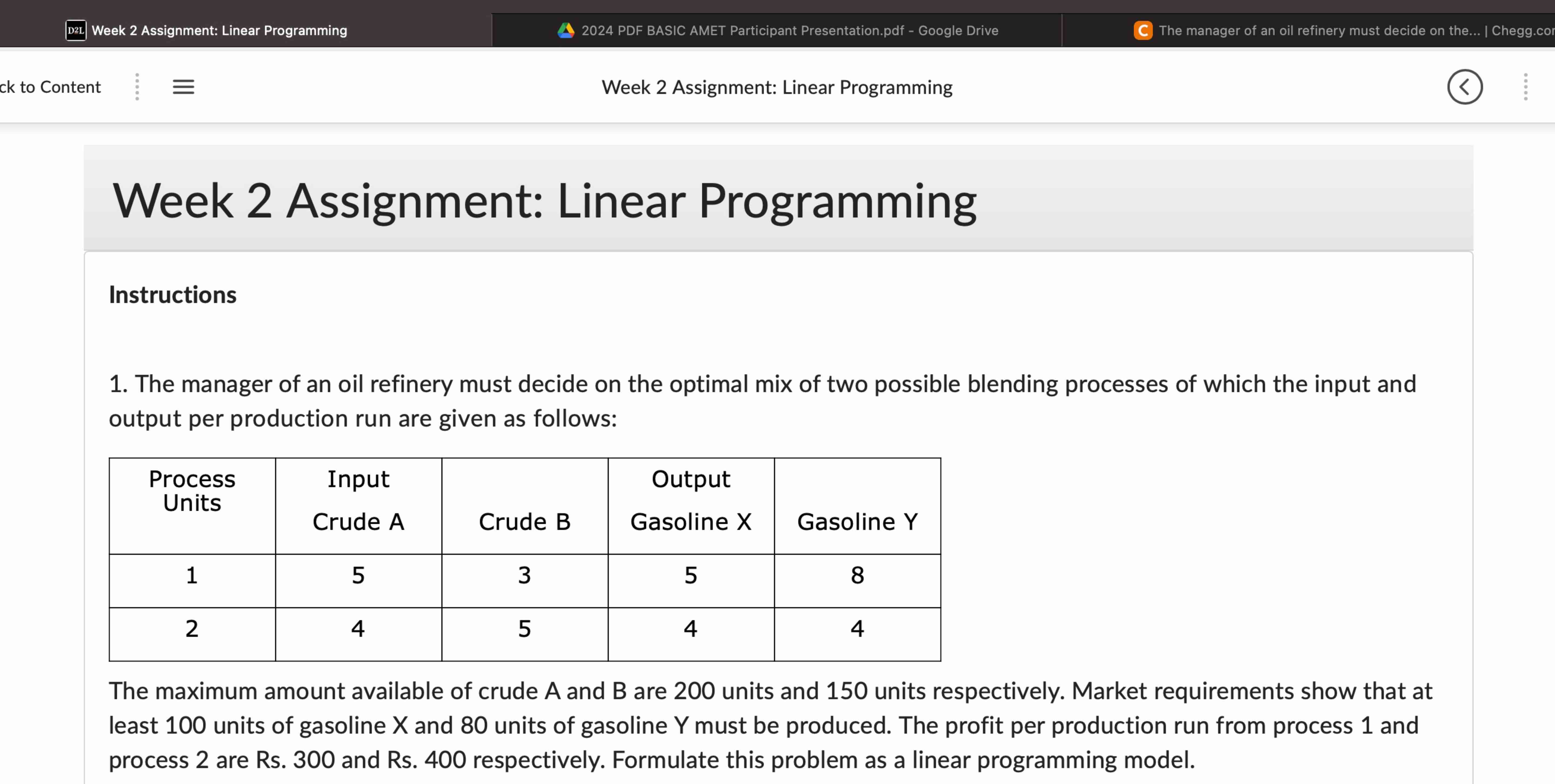 Solved Week 2 ﻿assignment Linear Programminginstructionsthe