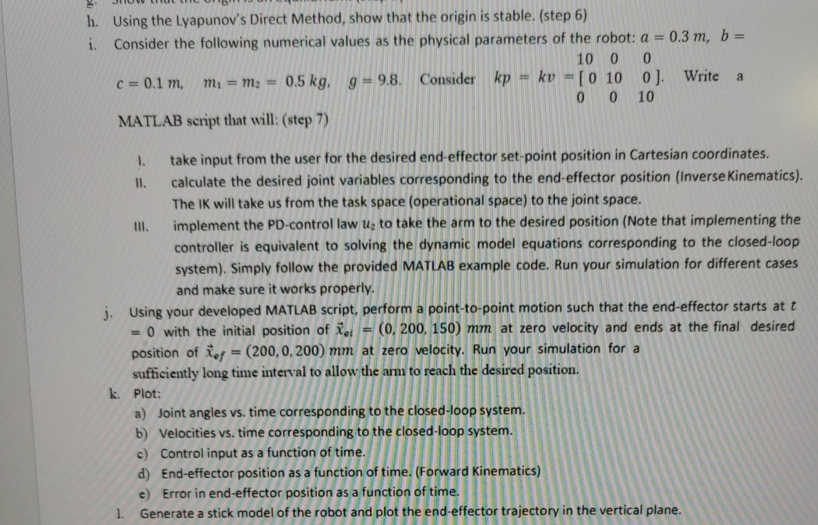 Solved PD Control: Consider the three-DOF arm in the figure | Chegg.com