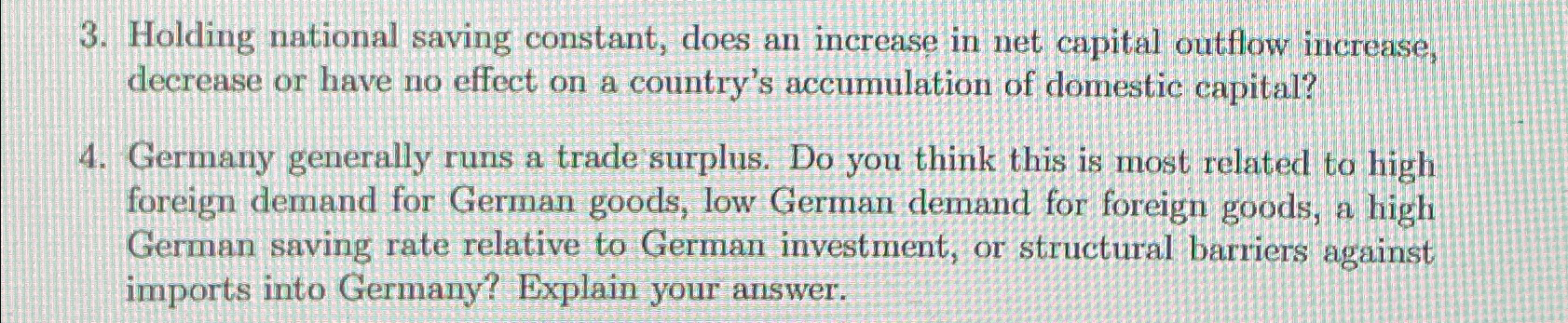Solved Holding national saving constant, does an increase in | Chegg.com