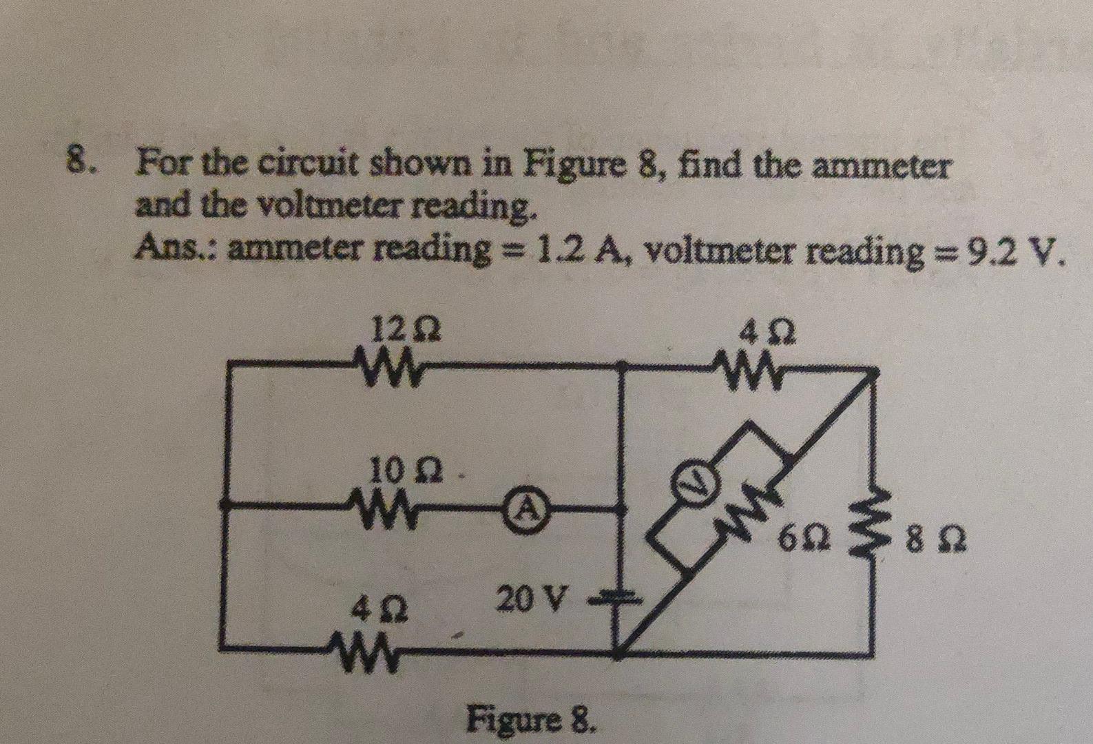 [Solved]: 8. For the circuit shown in Figure 8, find th