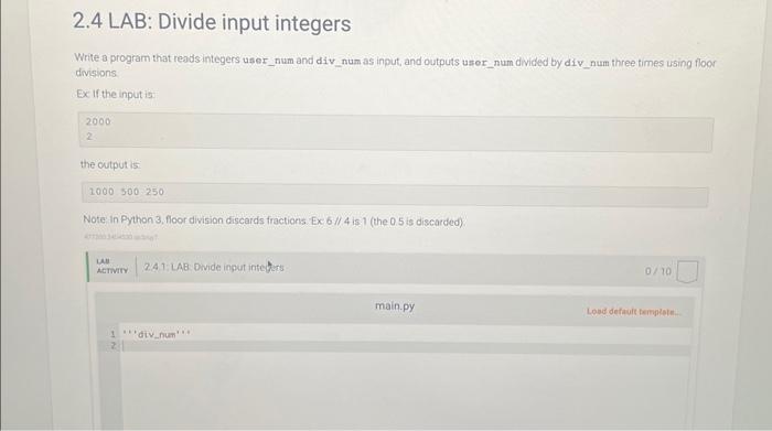 Solved Write a program that readsintegers user_num and | Chegg.com