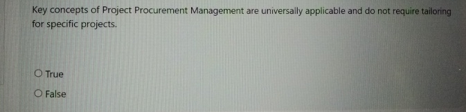 Solved Key concepts of Project Procurement Management are | Chegg.com