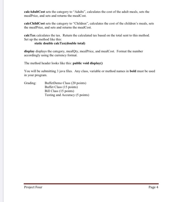 Solved Welcome to our BUFFET Write a program for a Buffet to | Chegg.com