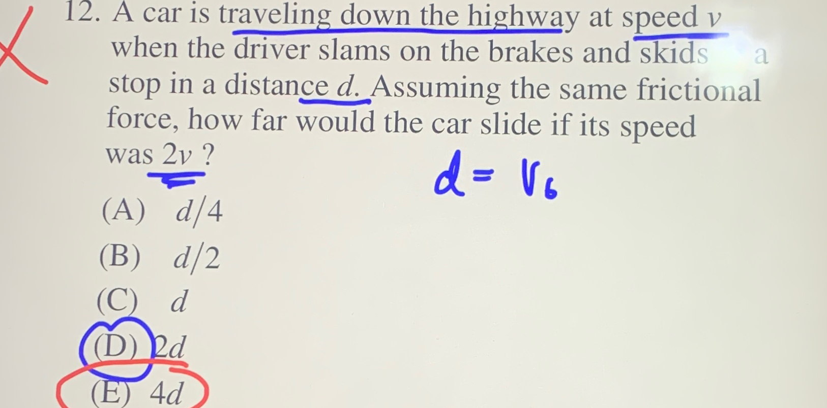 Solved A car is traveling down the highway at speed v ﻿when | Chegg.com
