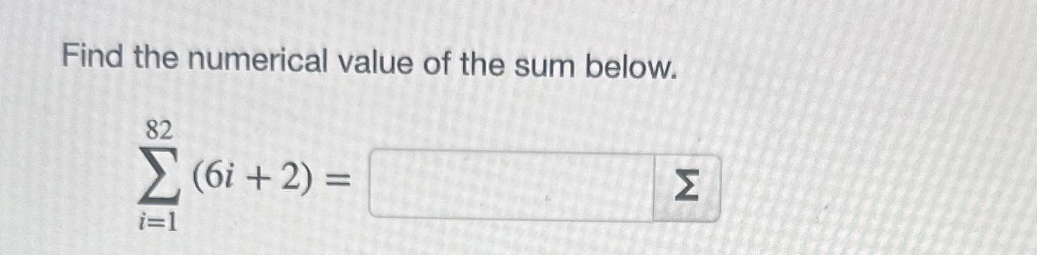 Solved Find the numerical value of the sum | Chegg.com