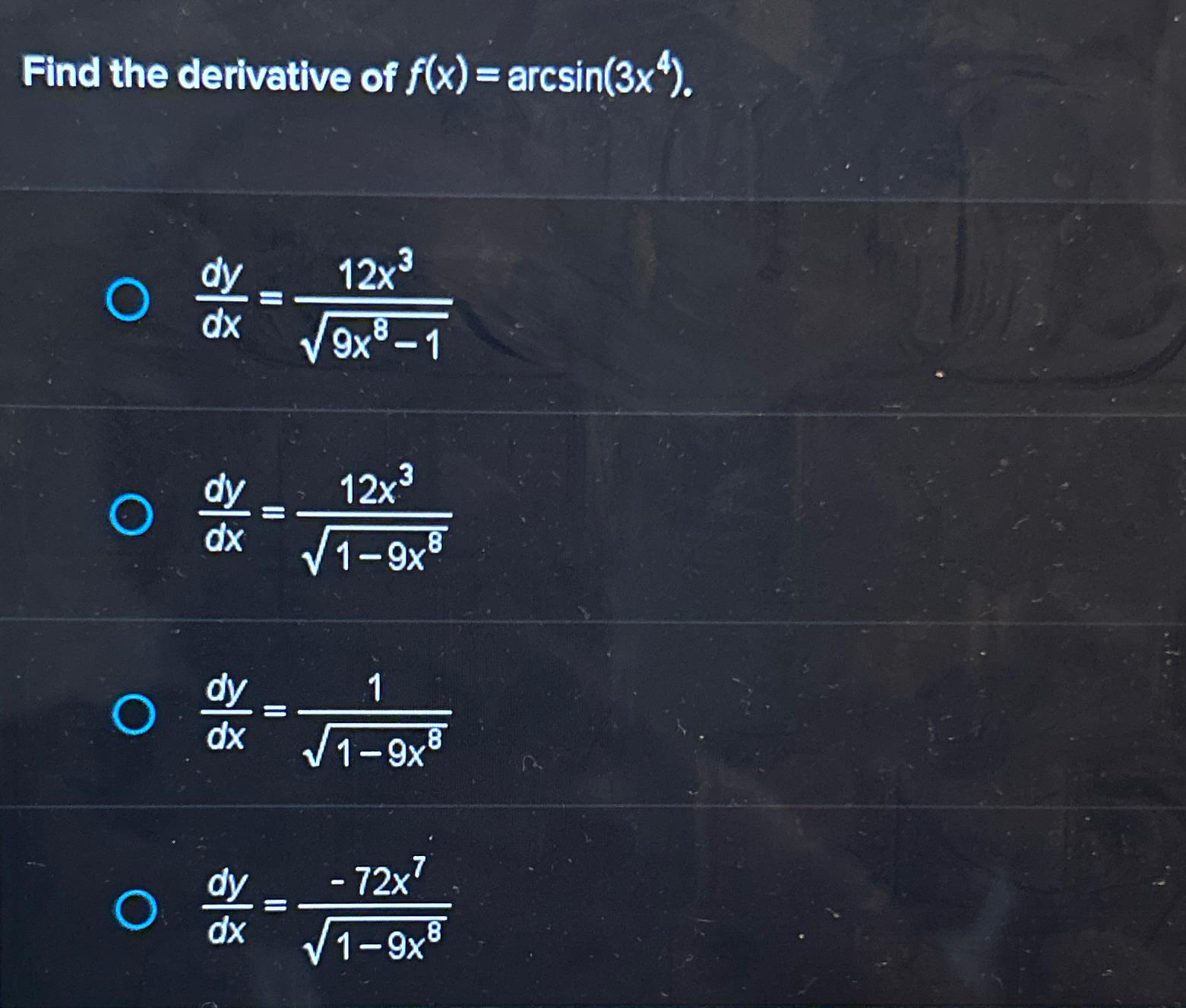 Solved Find the derivative of | Chegg.com