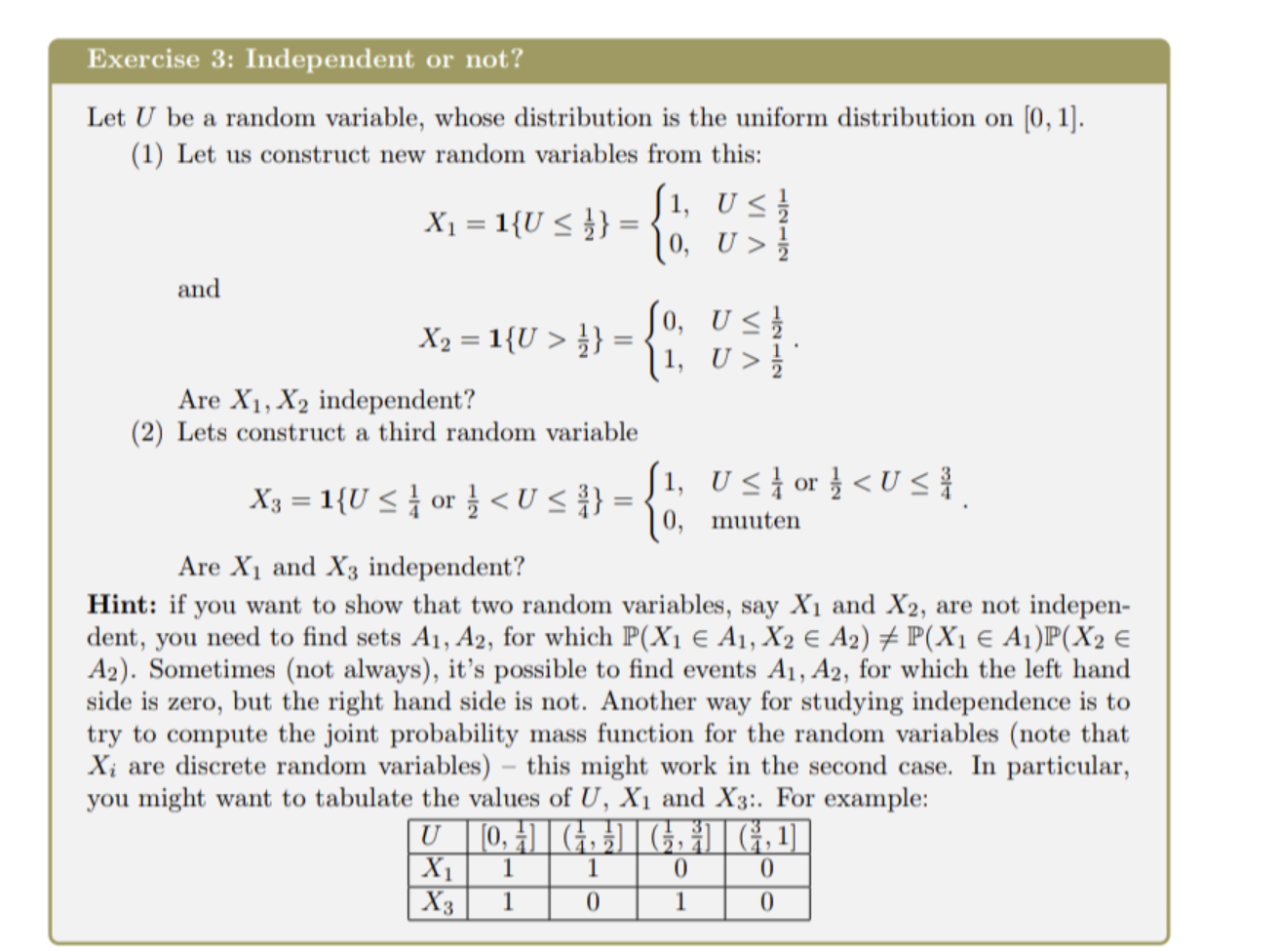 Solved Let U Be A Random Variable Whose Distribution Is The