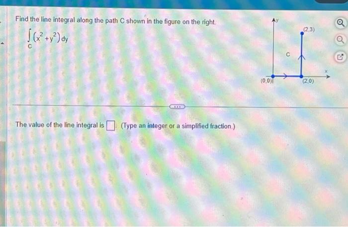 Solved Find the line integral along the path C shown in the | Chegg.com