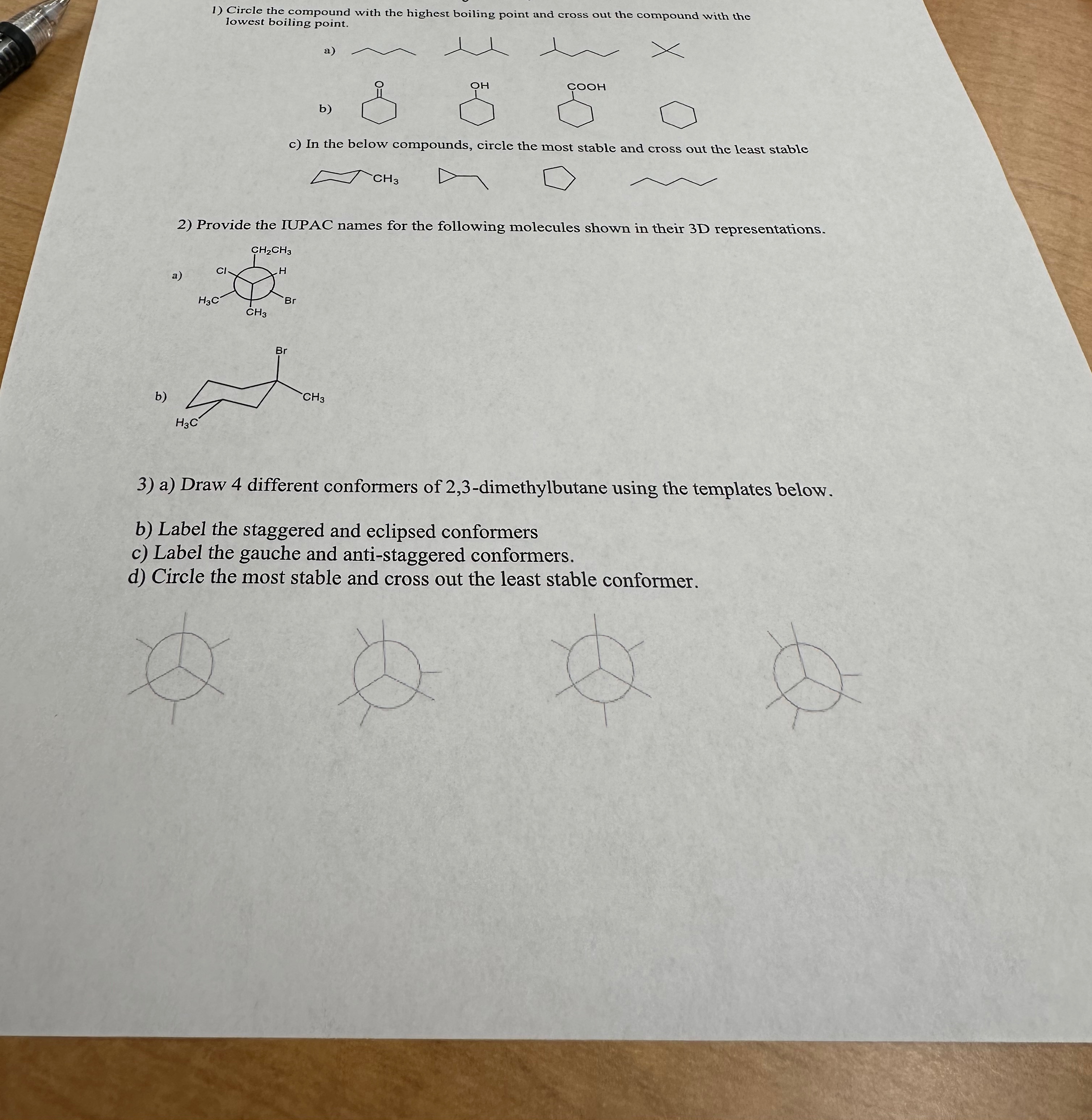 Solved Circle the compound with the highest boiling point | Chegg.com