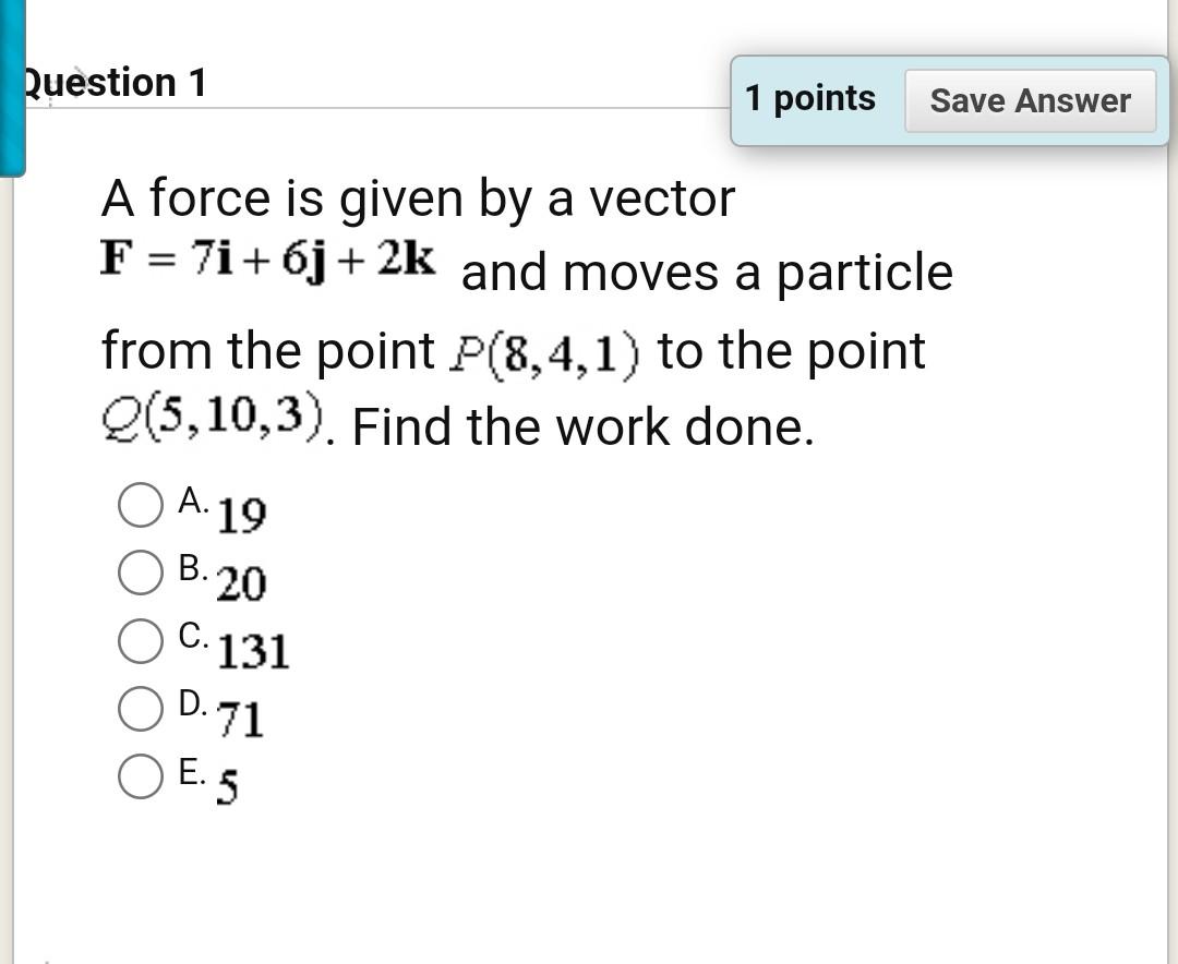 Solved A force is given by a vector F=7i+6j+2k and moves a | Chegg.com