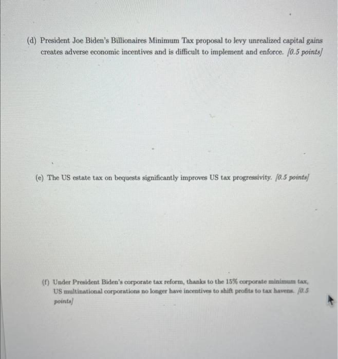 Solved 2 True/False Statements [3 points] Determine whether | Chegg.com