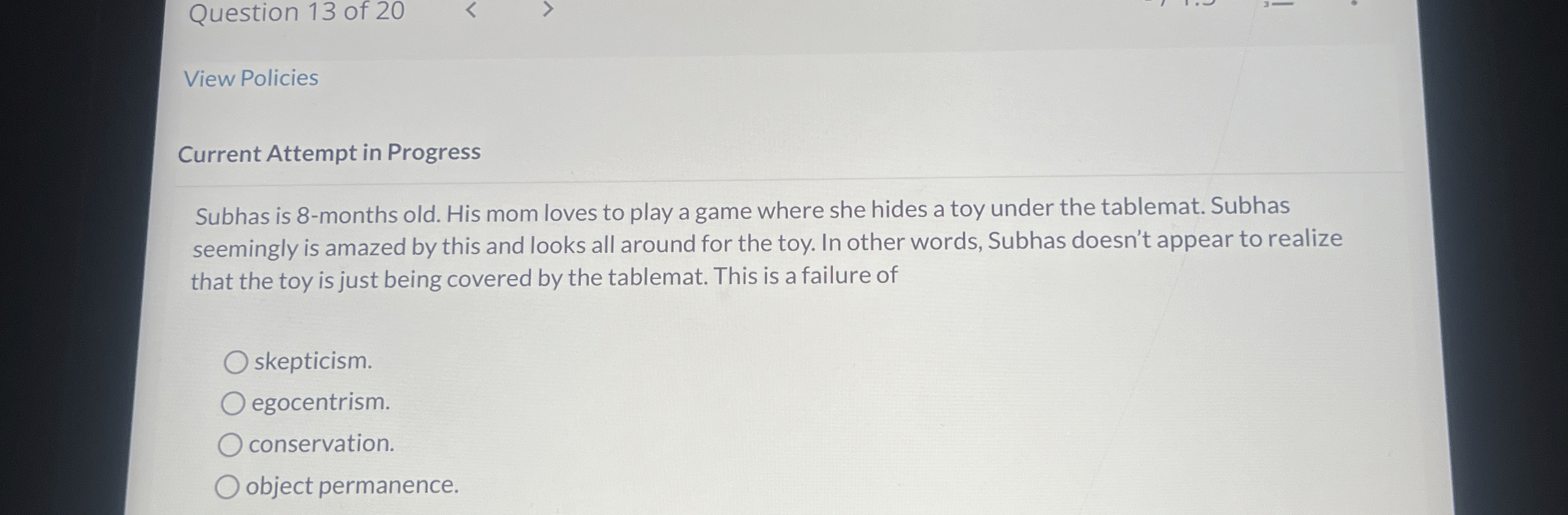High Quality SOLUTION Question 13 ﻿of 20View PoliciesCurrent Attempt in | Chegg.com