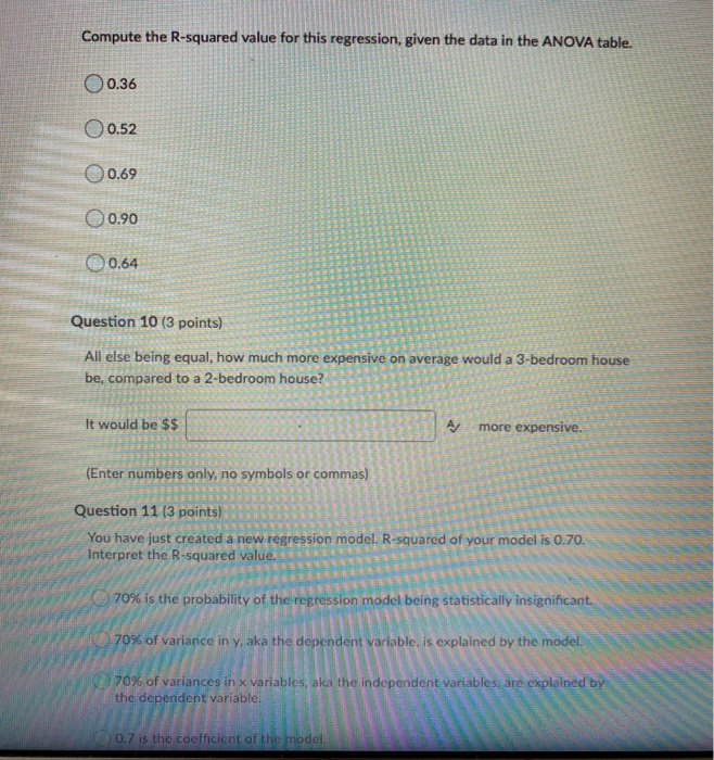 Solved Compute the R-squared value for this regression, | Chegg.com