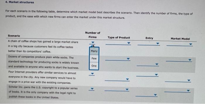 Solved For each scenario in the following table, determine | Chegg.com
