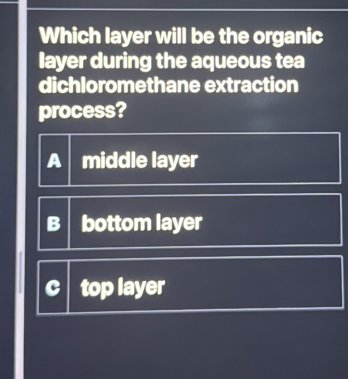 Solved Which layer will be the organiclayer during the | Chegg.com